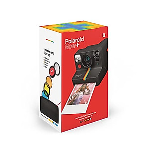 Polaroid Now+ Black (9061) - Bluetooth Connected I-Type Instant Film Camera with Bonus Lens Filter Set