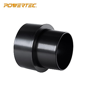 POWERTEC 70170 5” to 4” Reducer Dust Collection Fitting, ABS Plastic (Black)