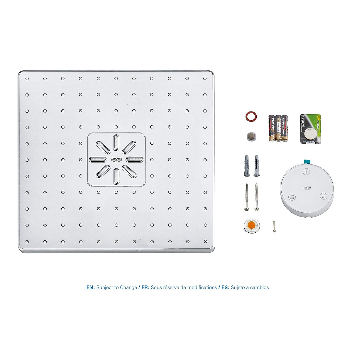 GROHE 26645000 Rainshower SmartConnect Showerhead with 2 Spray and Remote Control, Base Unit, Starlight Chrome