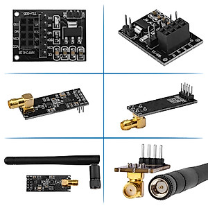 Aideepen 3PCS NRF24L01+PA+LNA Module with SMA 2.4 GHz 1100m+3PCS NRF24L01 8 Pin Socket Breakout Adapters Compatible