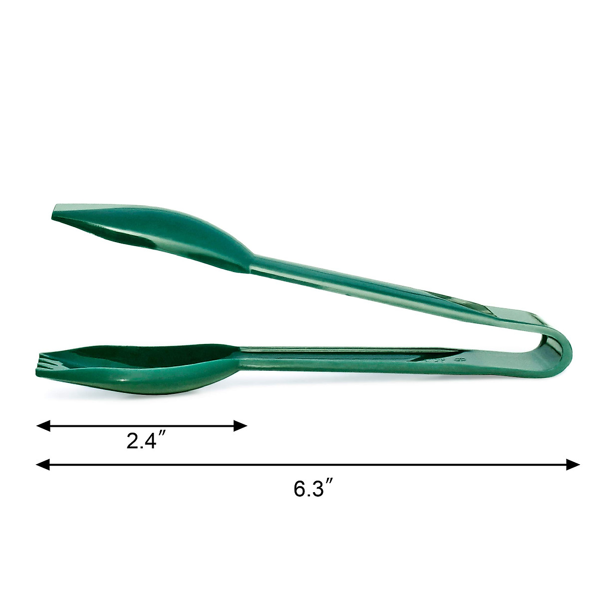 New Star Foodservice 35599 Utility Tong, High Heat Plastic, Straight Edge, 6 Inch, Set of 12, Green