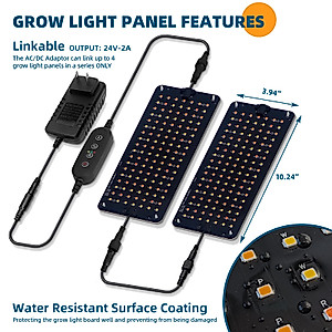 Barrina Plant Shelf with Grow Light, 5-Tier Plant Stand with 40W Ultra-Thin Grow Light Panel for Hydroponics, Seedlings, Succulents, Veg, Flowers & More, Timer Switch, 15.7" L x 11.8" W x 59.1" H