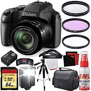 Panasonic Lumix DC-FZ80 Digital Camera + Carrying Case + 64GB Memory Card Bundle