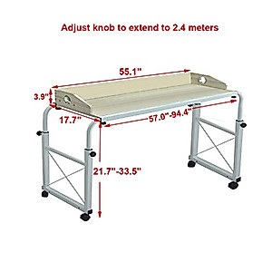 Computer Tables,Office Desk Workstation table writing Study Desk Space Saving Height Adjustable Overbed Table Laptop Cart Computer Table, Portable Computer Office Desk Multi-Function Home Laptop Table