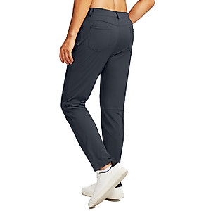 G Gradual Men's Stretch Golf Pants with 6 Pockets Slim Fit Dress Pants for Men Travel Casual Work (Dark Grey, XL)