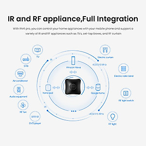 Broadlink RM4 pro IR RF WiFi Universal Remote Smart Home Automation Compatible with Alexa and Google Home