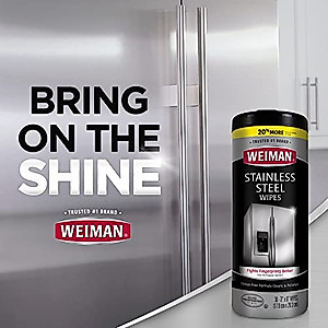 Weiman Stainless Steel Cleaner Kit - Fingerprint Resistant, Removes Residue, Water Marks and Grease from Appliances - Works Great on Refrigerators, Dishwashers, Ovens, and Grills - Packaging May Vary