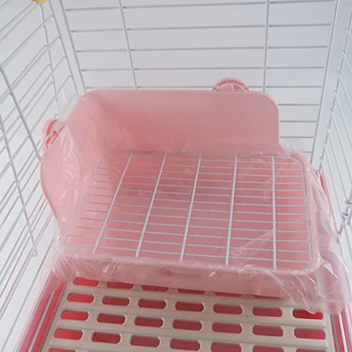 50 Pieces Disposable Cage Liners Disposable Rabbit Cage Liners Guinea Pig Cage Liner Bag Plastic Cage Liners Rabbit Litter Box Bag Small Animals Bedding Litter Pan Bag(95x70cm, Transparent)