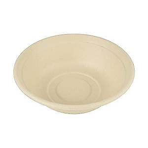 Earth's Natural Alternative 100% Compostable Paper Bowls [32oz 50 Pack] Soup Bowls, Pasta, Cereal, Salad, Ice Cream, Disposable Bamboo Large Bowls, Biodegradable, Unbleached