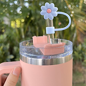 Velaco 7Pcs 0.4in/10mm Diameter Silicone Straw Covers Cap Compatible with Stanley 20 30&40 Oz Cup, Straw Toppers for Stanley 40 Oz Tumbler with Handle, Dust-Proof Straw Caps for Water Bottle