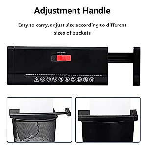SYBOYIE Paper Shredders for Home Office Use, Up to 6-Sheet Cut Paper(A4), 2 Minutes Continuous Run Time Portable Shredder with Adjustable Handle, 85% Confidential, Black (Black)