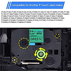 USUPERINK 10PK Compatible for Brother P-Touch Label Maker Tape TZe-751 TZ-751 TZe751 TZ751 Black on Green 24mm 0.94 inch 1'' x 26.2ft Laminated TZe TZ Label Tape for PT-7600 PT-9200DX PT-9200PC 9400