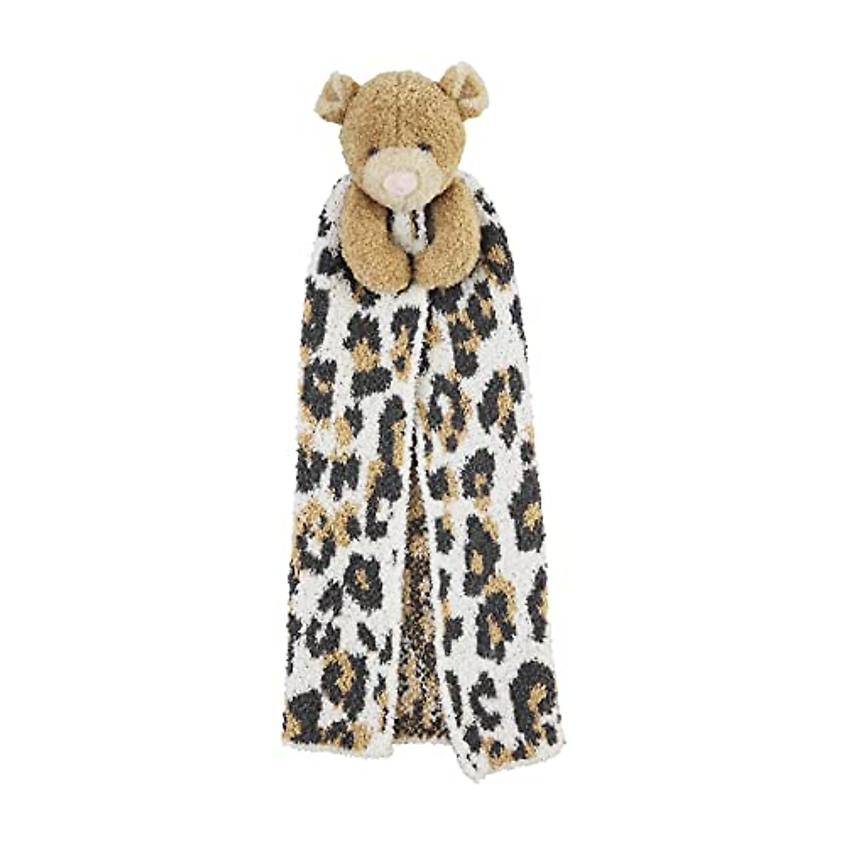Mud Pie Children's Leopard Bear Lovey Blanket, Brown 21" x 16"
