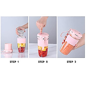 TANACC Portable Juice Blender Multifunction Juicer Household Blender Small Stainless Steel Juicer Cup Rechargeable Portable Electric Mixer (Color : Pink)
