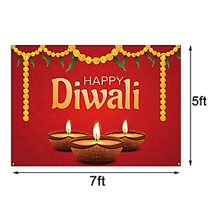 Happy Diwali Photo Booth Backdrop 5x7ft Hindu Festival of Lights Photography Background Decoration