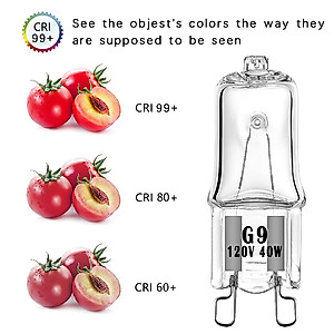 YBEK G9 Halogen Bulb 40W 120V T4 JCD Type G9 Base 2 Pin Light Bulb Dimmable Warm White (Pack of 12)