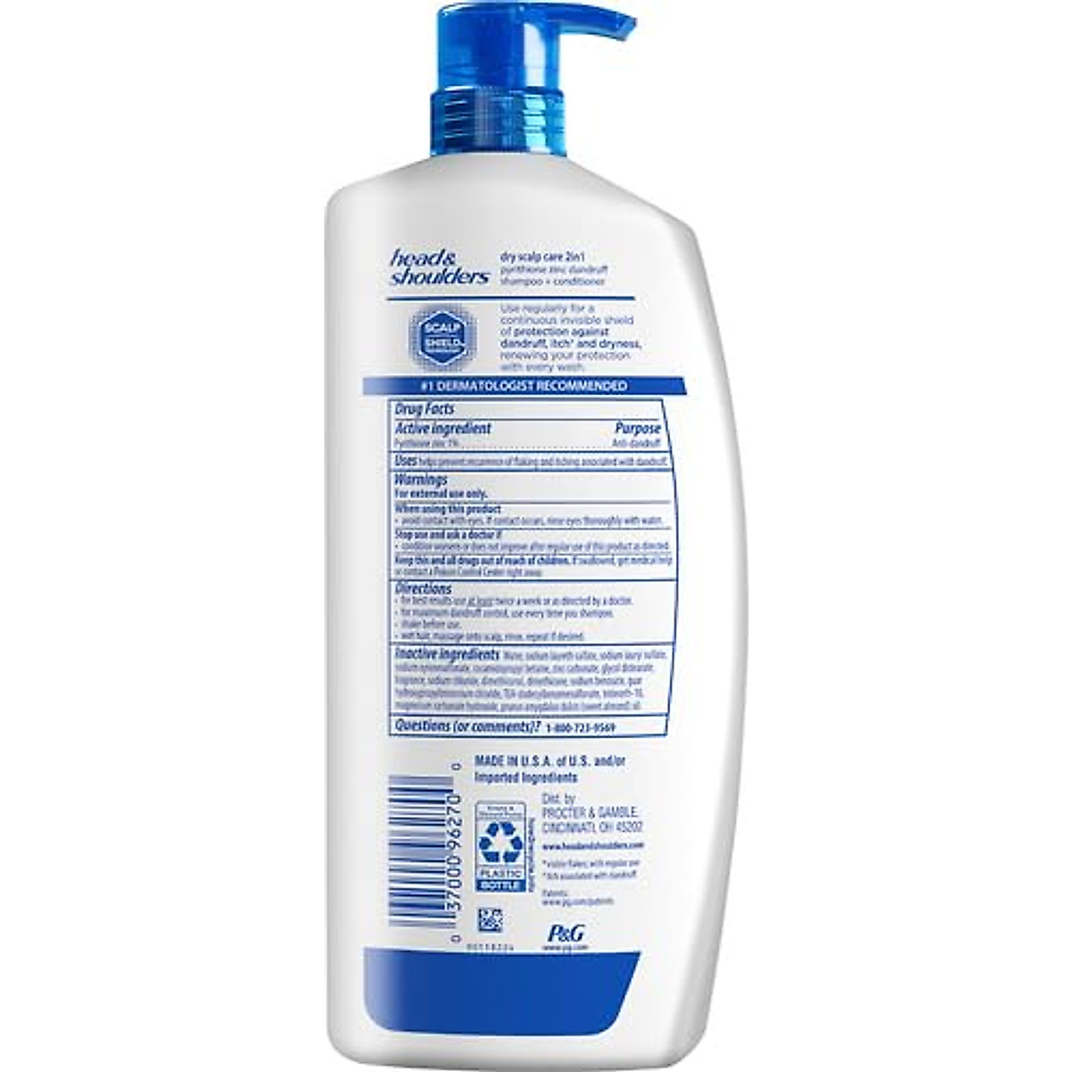 Head and Shoulders Dry Scalp Care with Almond Oil 2-in-1 Anti-Dandruff Paraben Free Shampoo + Conditioner 32.1 fl oz