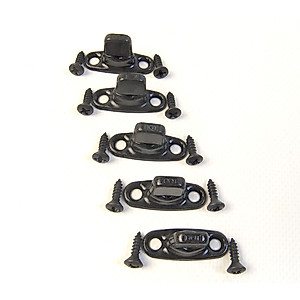 Common Sense Fasteners, Turn Button w/ #6 1/2" Inch Mounting Screws, Black Oxide, (Government Black) 5 Piece