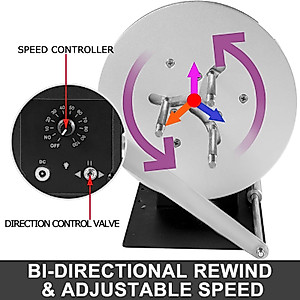 BestEquip Label Rewinder, 120mm Width Label Rewinder Machine, Bi-Directional Rewinding Machine 220mm Max, Diameter Synchronize with Printers for Industries