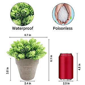 Small Artificial Potted Plants, 3 Pack Mini Fake Plants in Pot for Home Decor Indoor & Outdoor, Faux Plastic Green Grass Ball Greenery Plants for Wedding Farmhouse Shelf Office Tabletop Garden
