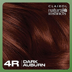 Clairol Natural Instincts Demi-Permanent Hair Dye, 4R Dark Auburn Hair Color, Pack of 3