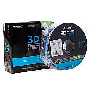 Inland PLA 3D Printer Filament 1.75mm - Dimensional Accuracy +/- 0.03mm - 1kg Cardboard Spool (2.2 lbs) – Fits Most FDM/FFF Printers – Odor Free, Clog Free Filaments - Blue