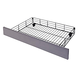 JIVOIT Queen Size Upholstered Platform Bed with 4 Drawers, Modern LED Light Platform Bed Frame, Stylish Irregular Metal Bed Legs Design, Upholstered Storage Bed for Kids Teens (Gray,Queen,Metal Legs)