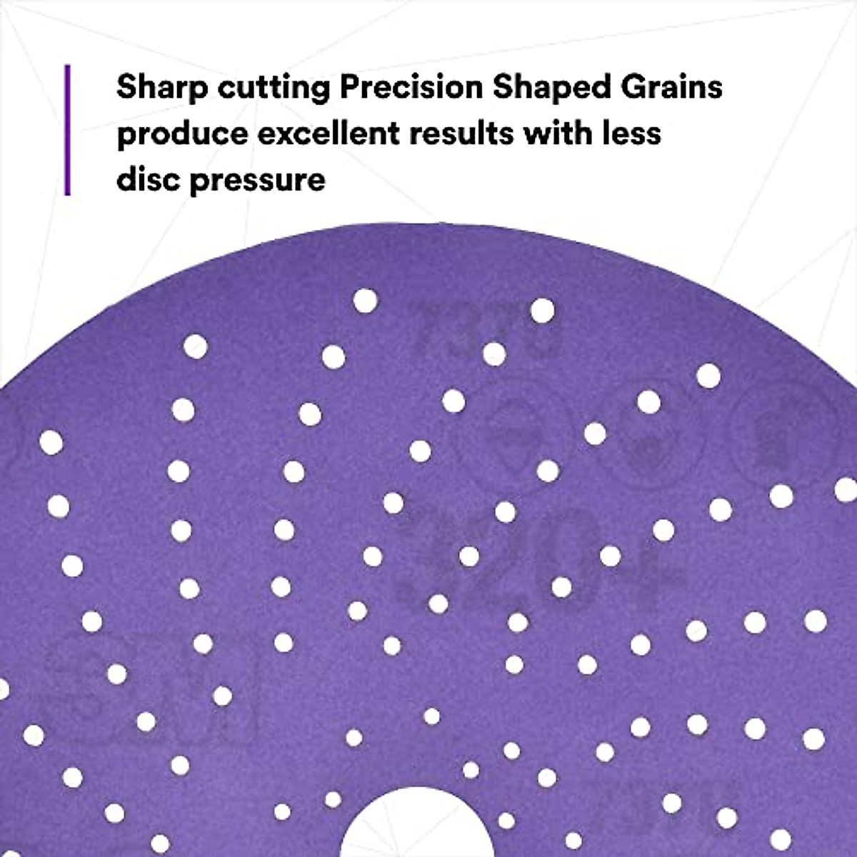 3M Cubitron II Hookit Clean Sanding Abrasive Disc 31374, 6 in, 180+ Grade, Pack of 50 Discs, Virtually Dust-Free, High Performance, Long Lasting, Multi-Hole Pattern, Feather Edging, Stock Removal