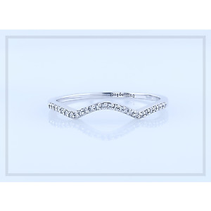 Dazzlingrock Collection Round White Diamond Curved Wedding Contour Band for Women (0.12 ctw, Color I-J, Clarity I2-I3) in 10K White Gold Size 7