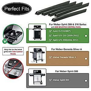 Criditpid 7535 7534 21.5'' Porcelain-Enameled Flavorizer Bars for Weber Spirit 200 Series, Spirit E210, S210, Spirit 500, Genesis Silver A Grills with Side Control, Parts for Weber Spirit E210
