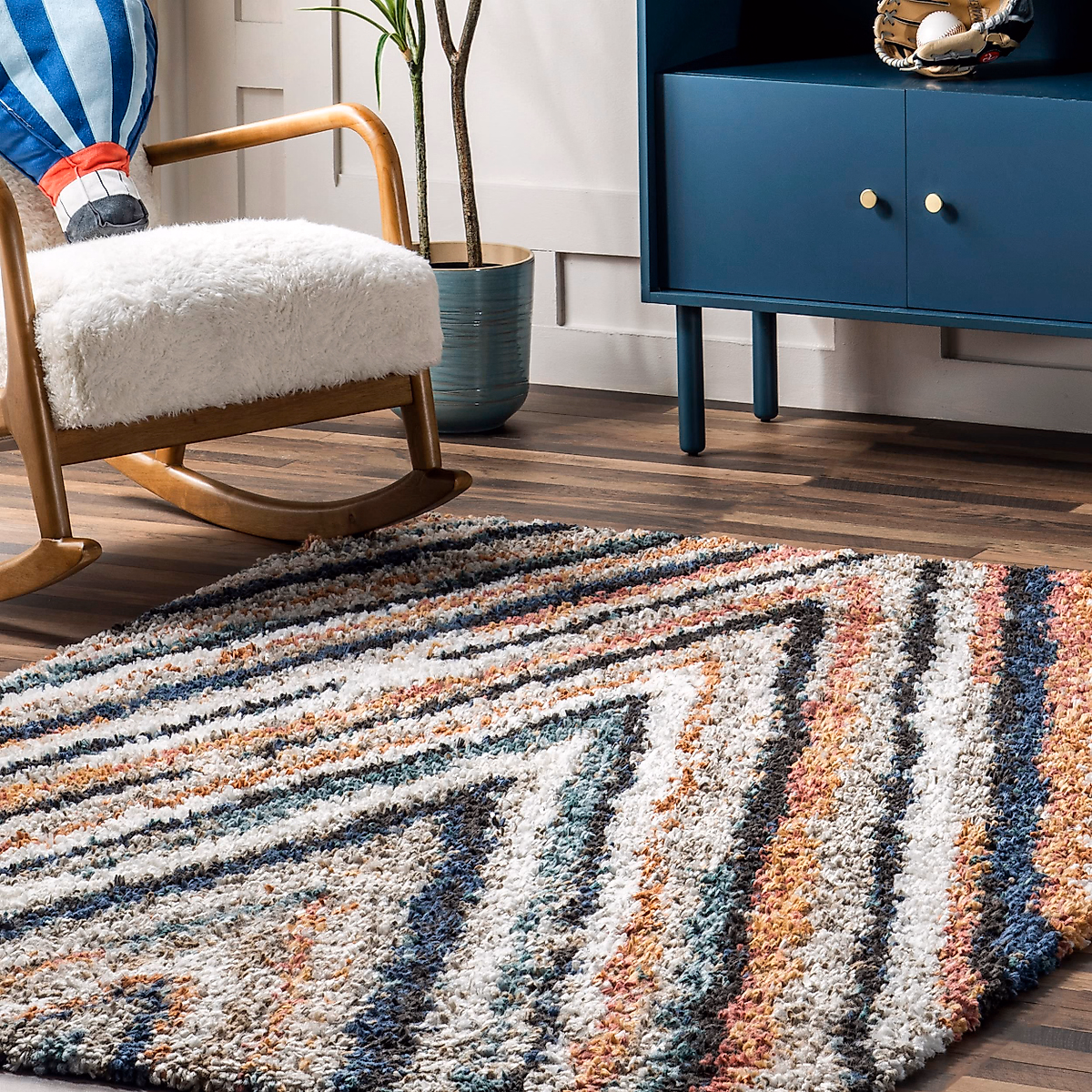 nuLOOM Katylnn Modern Mountain Shag Area Rug, 5x8, Multi