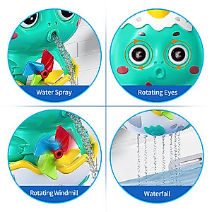 Pupu Pig Baby Bath Toys | Dinosaur Bathtub Toy & DIY Wall Track Building Sets | Tub Toys Water Activity Sensory Bath Toys for Toddlers Babies Preschool Shower Gifts - 23 PCS