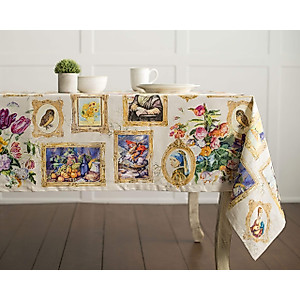 Maison d' Hermine Tablecloth 100% Cotton 60"x60" Decorative Square Tablecloths Washable Table Cover, Home, Wedding, Restaurant, Buffet Party & Camping, Masterpiece -Spring/Summer