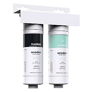Woder WD-D-5K-FRM-ADV-JG Quick Connect Dual Stage Fluoride Removal Inline Water Filtration System. Removes Chlorine, Lead, Chromium 6, Heavy Metals, Odors/Contaminants Removal - US Made - 5000 Gallons