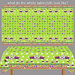Light inspired Year Birthday Decorations Buzz Birthday Party Supplies include Banner Table Cloth Plate Napkins and Cups for Toy inspired Story 1st 2nd 3rd 4th 10th Bday,Serve 30 Guests
