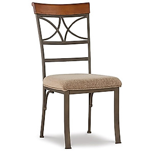 Powell Hamilton Pewter and Bronze Metal Set of 2 Dining Chair