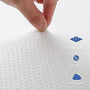 Erdoru 2 Inch Queen Size Mattress Topper with Removable Cover,8 Inch Memory Foam Mattress,2-in-1 Combination Mattress Topper in a Box,CertiPUR-US Certified,White