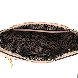 Vegan Leather 2 Way Medium Classic Retro Shoulder Bag Crossbody Purse Wallet Set (Khaki)