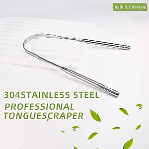 Tongue Scraper Stainless Steel Tongue Cleaners Reduce Bad Breath Metal Tough Scrapers Reduce Bad Breath and Fresh Breath for Kids And Adults