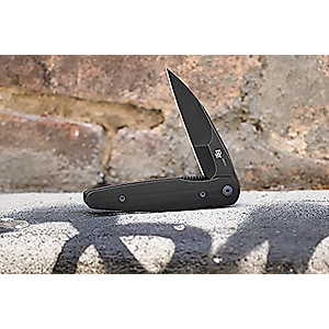 DROP + Brad Zinker Dogtooth Liner Lock Folding Pocket Knife, Orange g10 / Satin