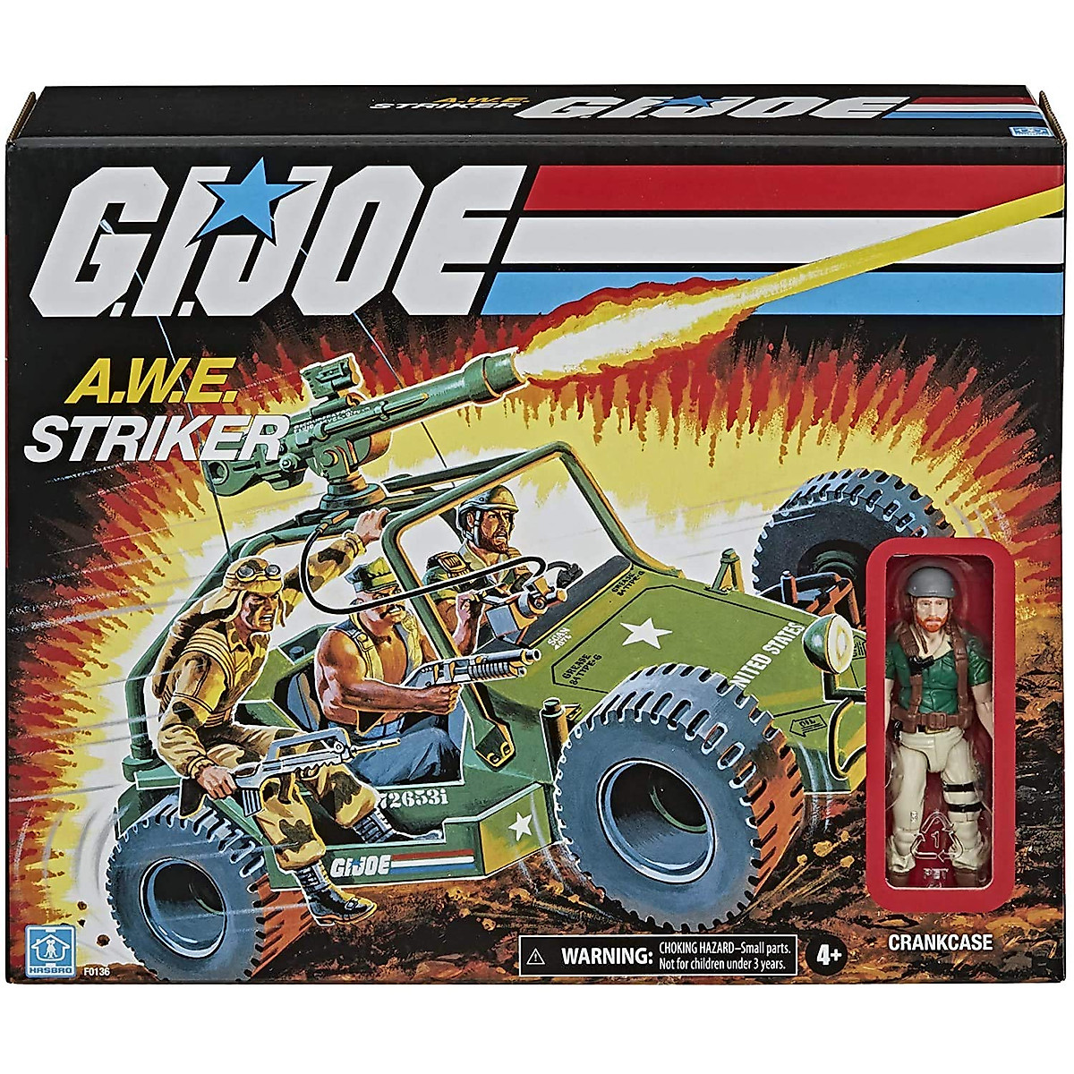 Hasbro G.I. Joe Retro A.W.E. Striker Exclusive Vehicle with 3.75-Inch Crankcase Figure