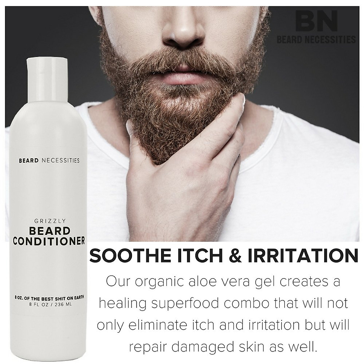 Beard Necessities Conditioner & Softener for All Facial Hair - Enriched with Aloe Vera & Argan Oil To Help Soften & Moisturize. Best Product For Mens Grooming Kit. Soften Your Beard Today!