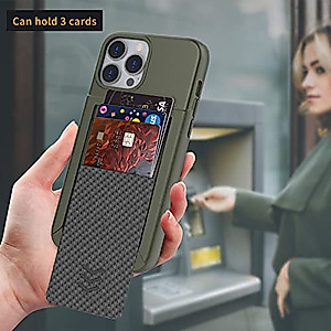 BIBERCAS for iPhone 13 Pro Max Wallet Case, with Card Holder & Camera Protector, [Anti-Scratch Lining][8 FT Anti-Drop], Sliding Card Holder iPhone 13 Pro Max Case 6.7" (Green)