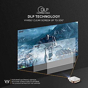 KODAK Luma 350 Portable Smart Projector w/ Luma App | Ultra HD Rechargeable Video Projector w/ Onboard Android 6.0, Streaming Apps, Wi-Fi, Mirroring, Remote Control & Crystal-Clear Imaging