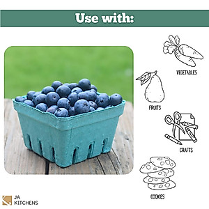 Kitchens Green Molded Pulp Fiber Berry / Produce Vented 1 Pint Basket 40 Pieces