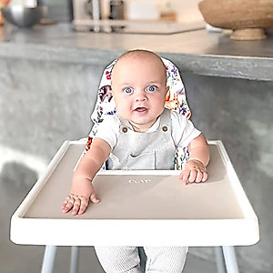 CARUILI Baby High Chair Cushion Cover, Compatible with IKEA Antilop High Chair Cushion, Removable, Durable, Woodland Animal Printed (Cover Only)