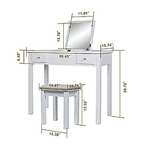 AODAILIHB Vanity Desk with Flip Top Mirror and Tool Set Dressing Table Makeup Desk Large Storage Capacity Work and Study Writing Table Bedroom Furniture