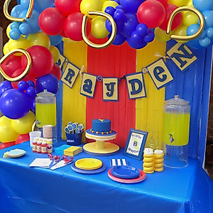 HYOWCHI Cartoon Hedgehog Birthday Party Supplies - 128 Pcs Blue Theme Hedgehog Balloon Arch Kit, Red Blue Yellow Latex Balloon Garland Arch For Cartoon Hedgehog Birthday Baby Shower Decorations