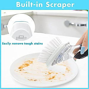 Dish Brush Refill, 4 Pack Soap Dispensing Dish Brush Refills, Dish Brush Replacement Head for OXO Dish Brush, Brush Dispenser Refill Fits Soap Dispensing Handle