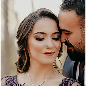 Tanreeqee 18G Double Nose Ring for Single Piercing Stainless Steel Left and Right Double Hoop Nose Ring Spiral Nose Hoops Double Nose Ring for Women Men ((G 5pcs))